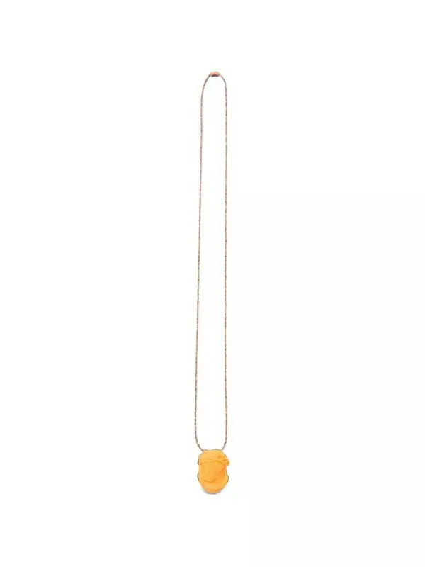 JUN/NAKAYAMA Sculpted-pendant Ball-chain Necklace - Orange