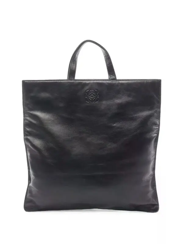 Loewe 2000s Anagram Leather Tote Bag - Black