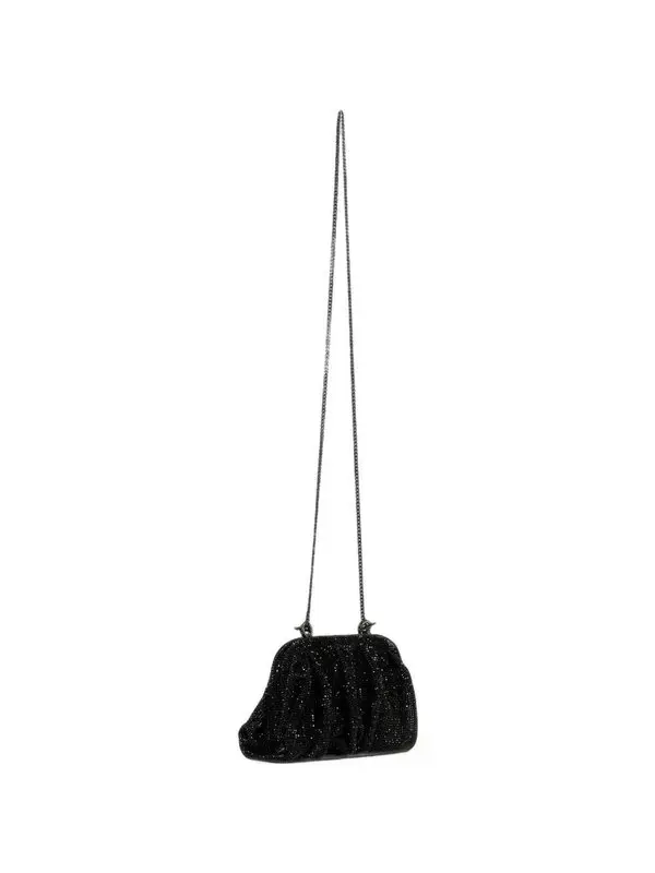 Benedetta Bruzziches Venus La Petite Crystal-embellished Ruched Crossbody Bag - Black