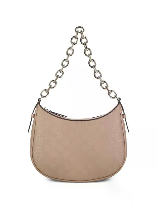 Gucci Gg Emblem-embossed Shoulder Bag - Neutrals