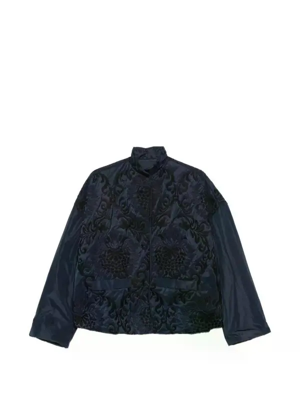 WHYCI MILANO Damask-embroidered High-neck Jacket