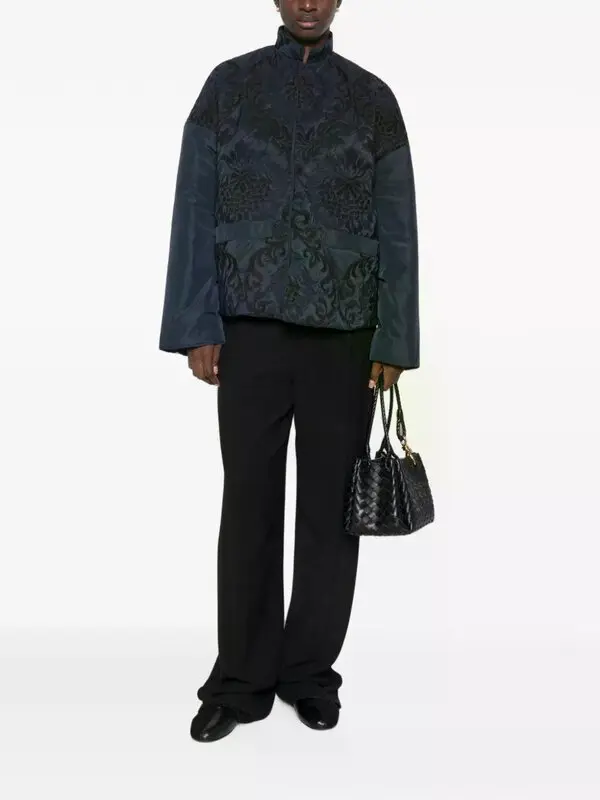 WHYCI MILANO Damask-embroidered High-neck Jacket