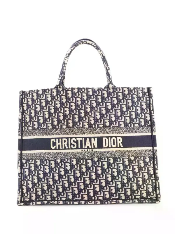 Dior Book Oblique Canvas Large Tote Bag - Blue