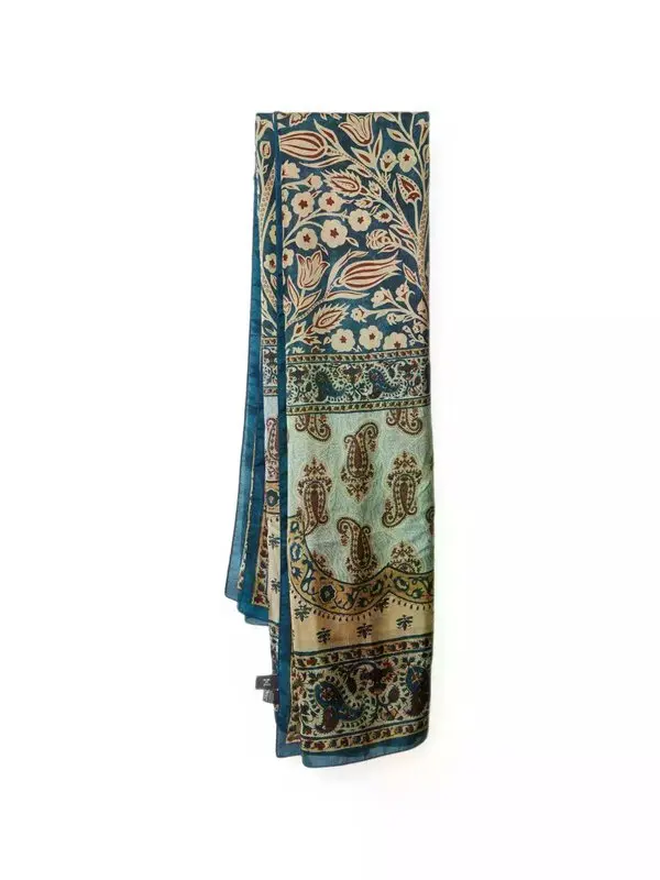 Loro Piana Paisley Print Scarf - Blue