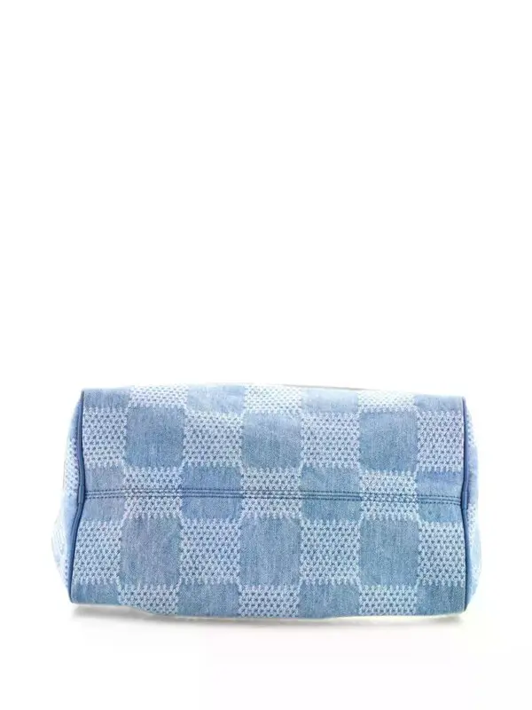LOUIS VUITTON Speedy Bandouliere Bag 3d Damier Giant Denim Satchel - Blue