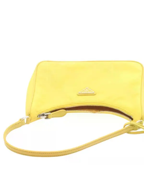 Prada Saffiano Trimmed Tessuto Re-edition 2005 Shoulder Bag - Yellow