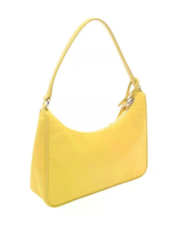 Prada Saffiano Trimmed Tessuto Re-edition 2005 Shoulder Bag - Yellow