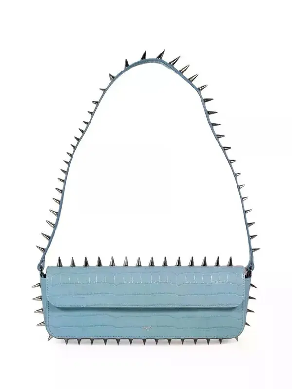 ABRA Spike Crocodile-effect Leather Shoulder Bag