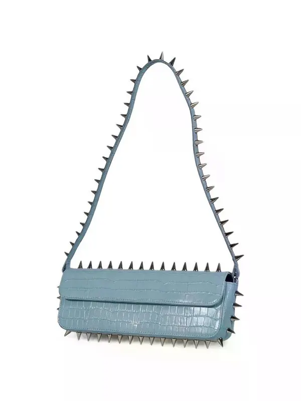 ABRA Spike Crocodile-effect Leather Shoulder Bag