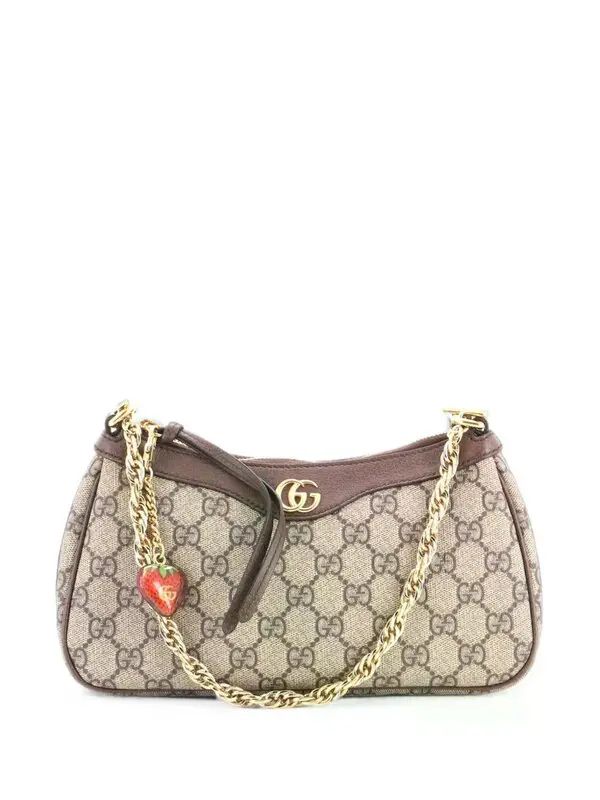 Gucci Ophidia Charm Shoulder Bag Gg Coated Canvas Small Crossbody Bag - Brown