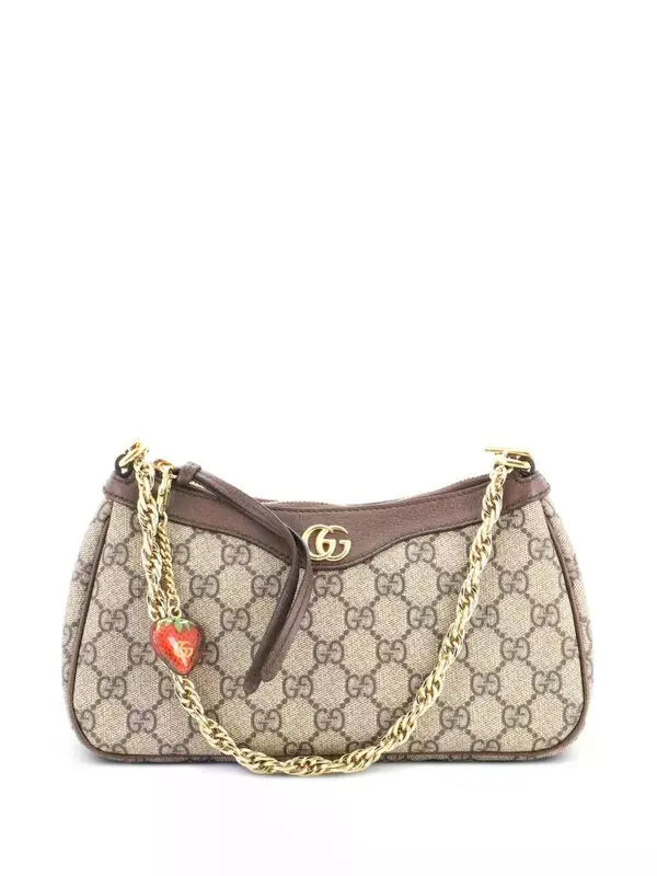 Gucci Ophidia Charm Shoulder Bag Gg Coated Canvas Small Crossbody Bag - Brown