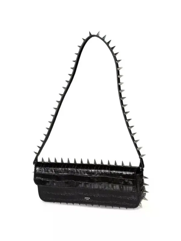 ABRA Spike-embellished Crocodile-effect Leather Shoulder Bag