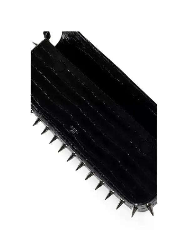 ABRA Spike-embellished Crocodile-effect Leather Shoulder Bag