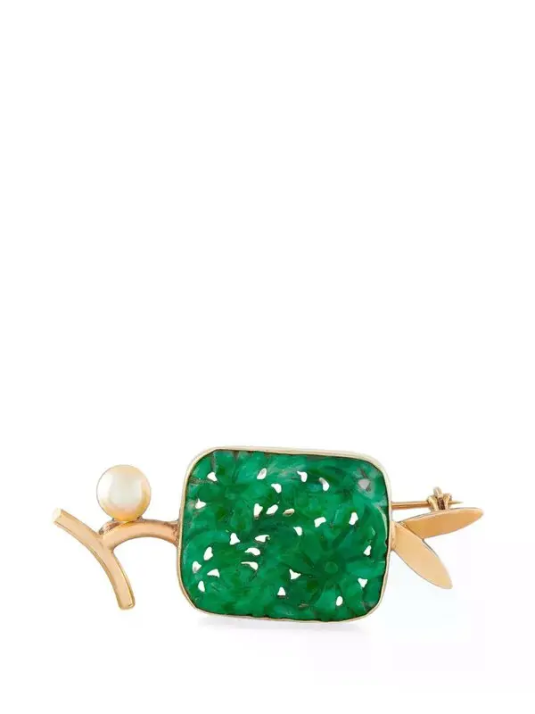 LB EXCLUSIVE Jade And Pearl Brooch