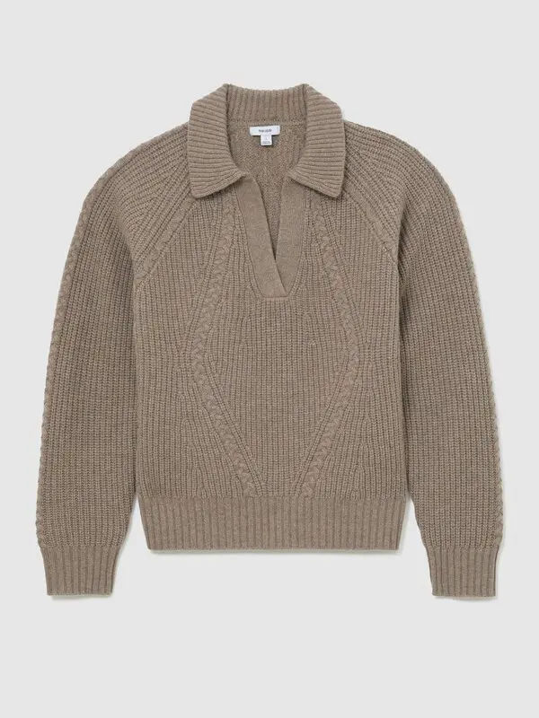 REISS Lindy Wool-cashmere Cable-knit Detail Jumper