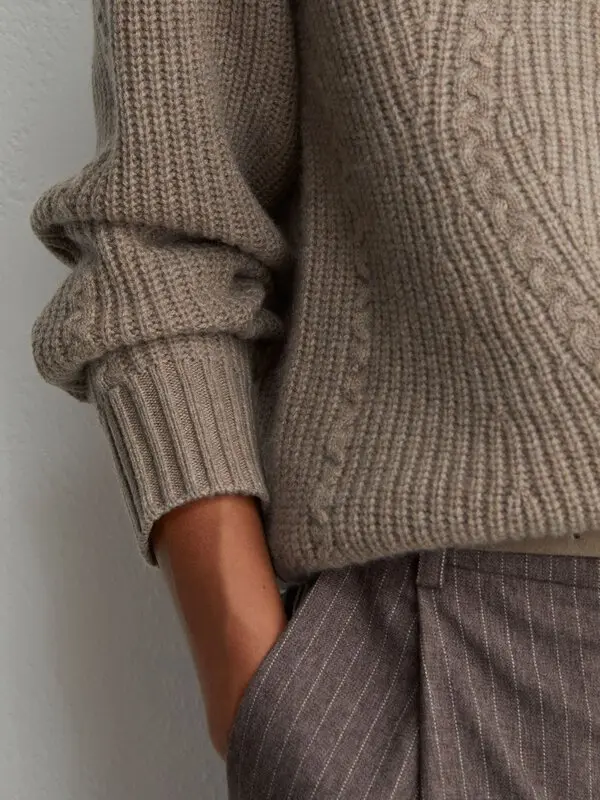 REISS Lindy Wool-cashmere Cable-knit Detail Jumper