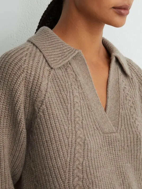 REISS Lindy Wool-cashmere Cable-knit Detail Jumper