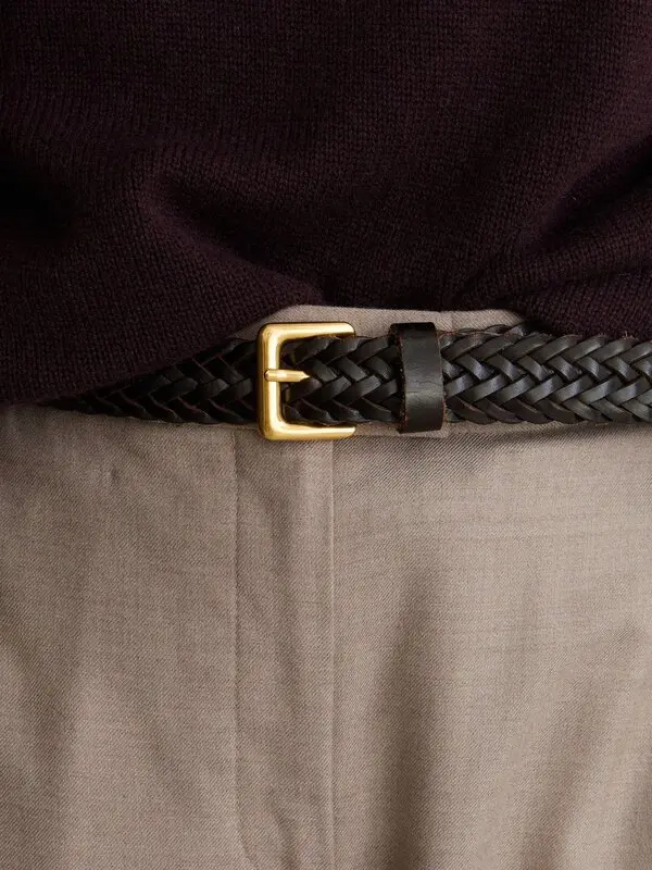 REISS Pippa Slim Woven Leather Belt