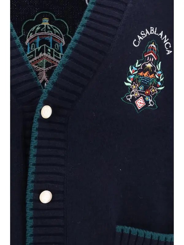 Casablanca Hotel Crest Cashmere-blend Cardigan