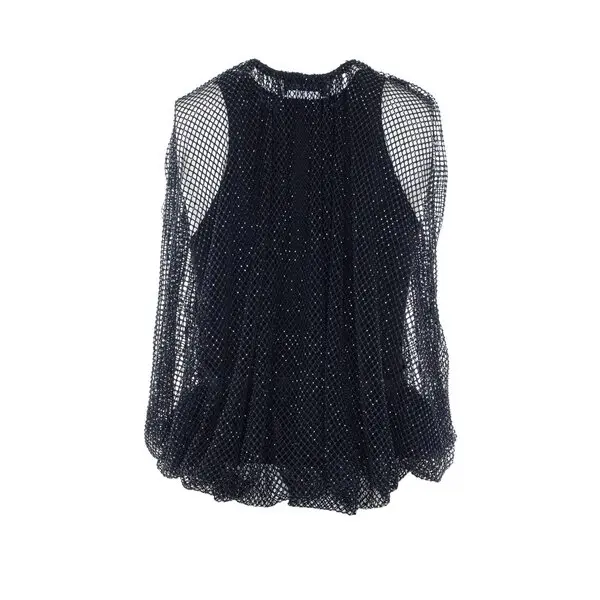 Sportmax Nodo Mesh Top With Crystals