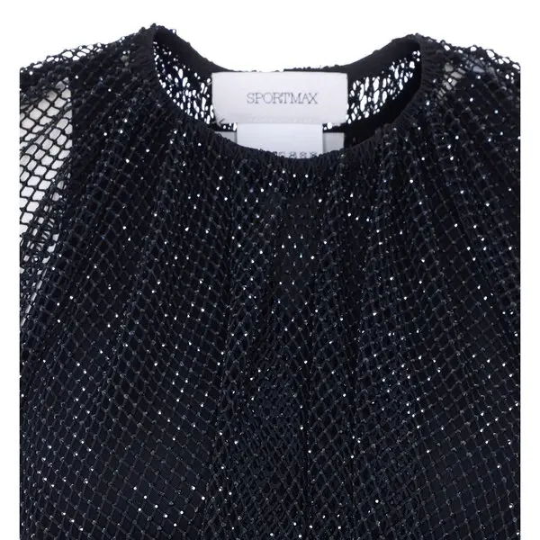 Sportmax Nodo Mesh Top With Crystals