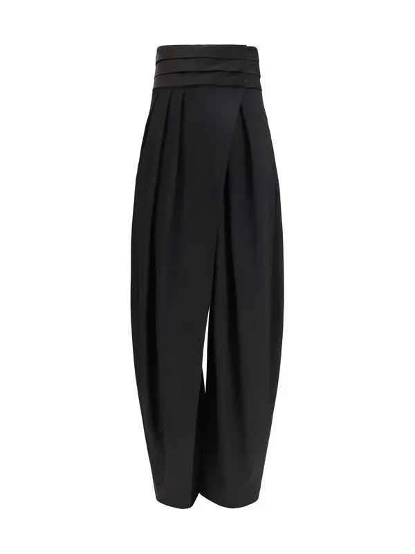 Alaïa Rounded Tuxedo Wool Pants