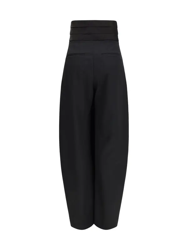 Alaïa Rounded Tuxedo Wool Pants
