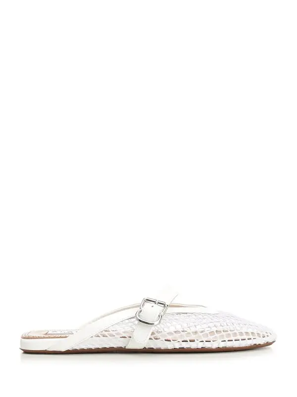 Alaïa Flat Mesh Mule - White