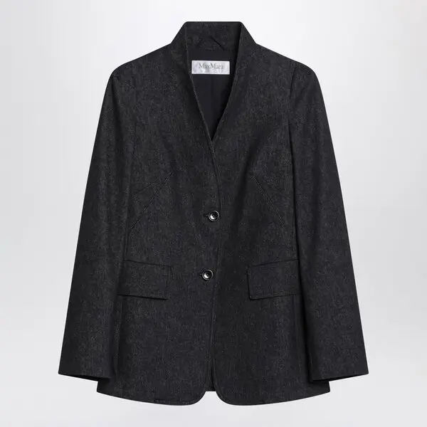 Max Mara Cotton Denim Effect Single Breasted Jacket