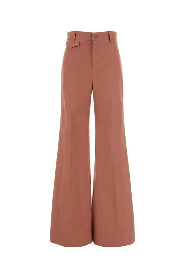Chloé Dark Cotton Flared Leg Pant