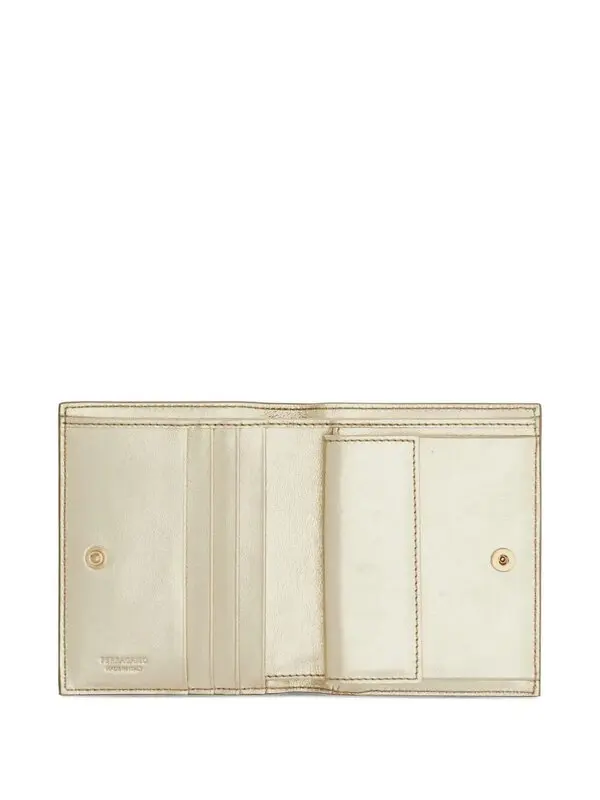 FERRAGAMO Gancini Laminated Leather Compact Wallet