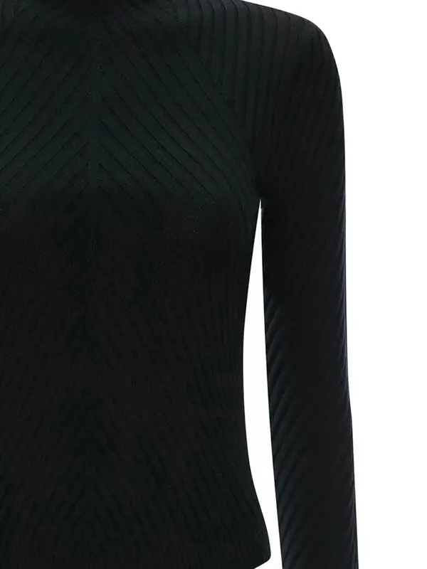 Victoria Beckham Ribbed Long Sleeve Polo