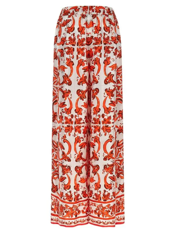 Dolce & Gabbana Maiolica Silk Twill Pants