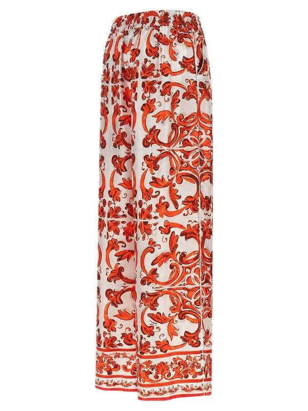 Dolce & Gabbana Maiolica Silk Twill Pants