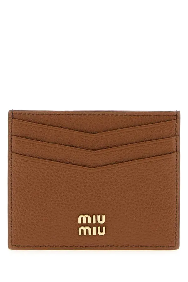 Miu Miu Camel Leather Card Holder