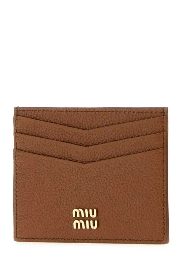 Miu Miu Camel Leather Card Holder