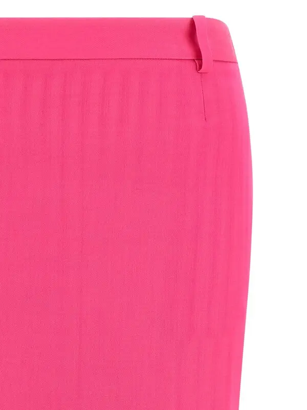 Attico Virgin Wool Double Layer Midi Skirt
