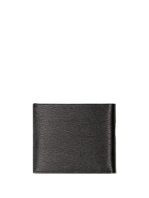 FERRAGAMO Hammered Leather Metal Gancini Bi-fold Wallet
