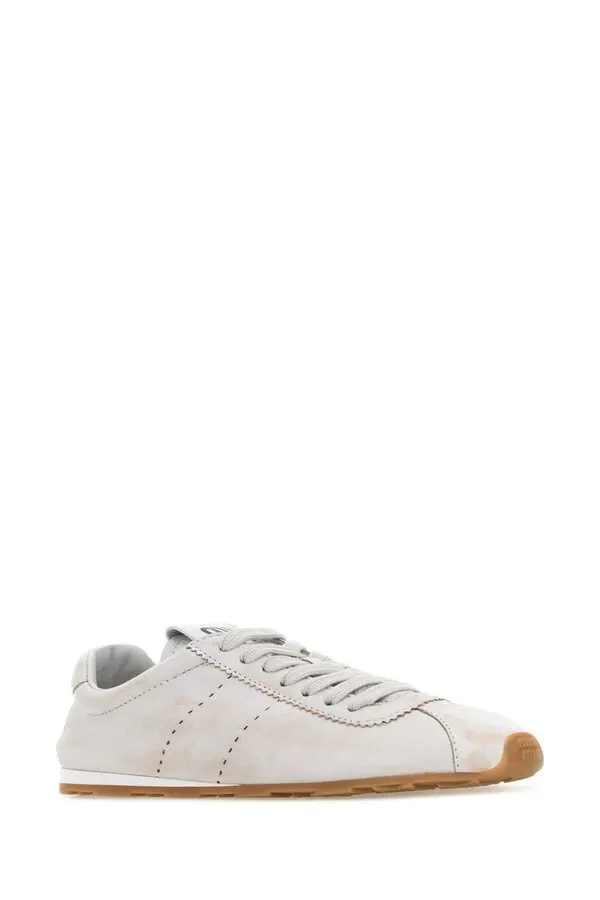 Miu Miu Chalk Nappa Leather Sneakers
