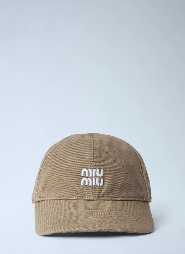 Miu Miu Embroidered Logo Cotton Cap