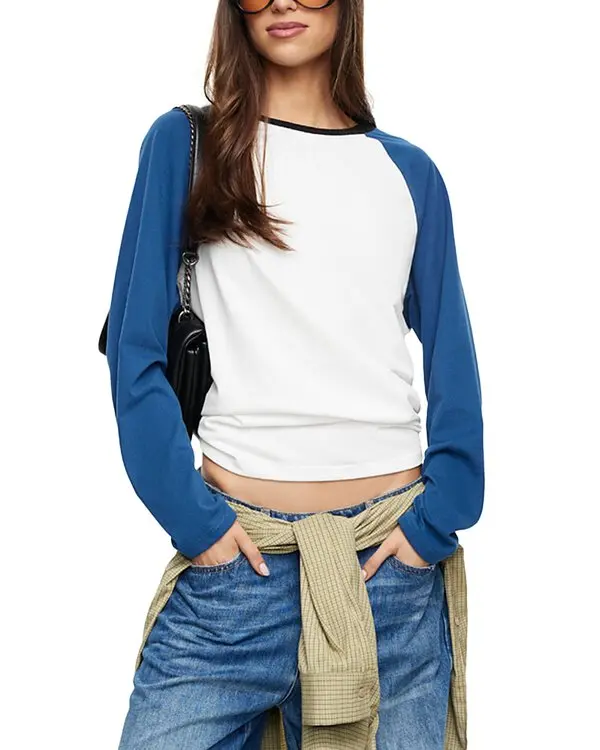 Lioness Kravitz Cotton Blend Baseball Tee - Blue