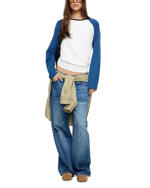 Lioness Kravitz Cotton Blend Baseball Tee - Blue