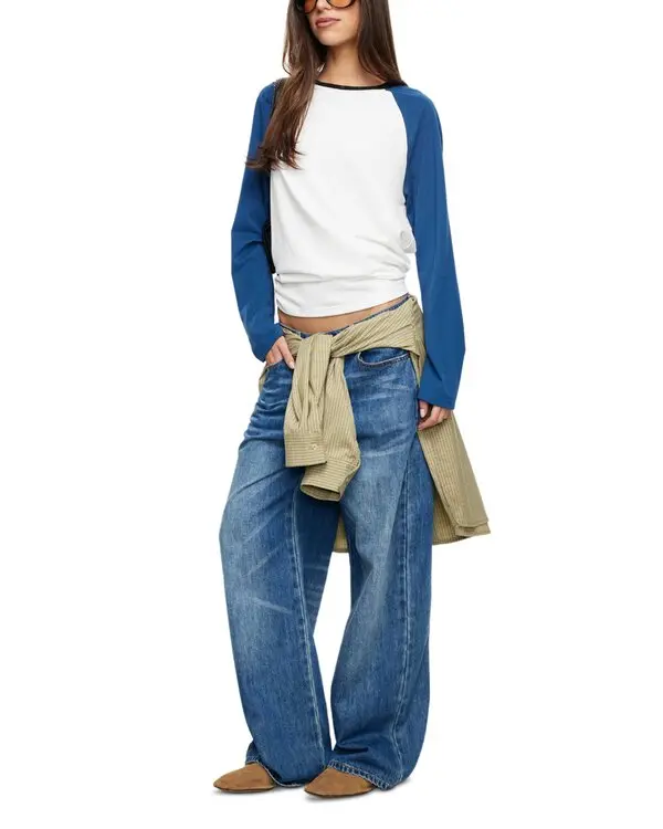 Lioness Kravitz Cotton Blend Baseball Tee - Blue