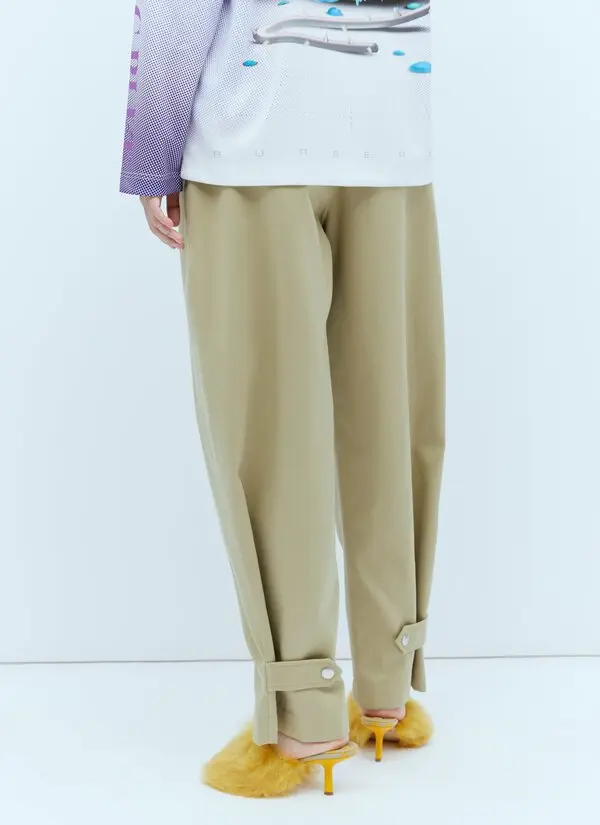 Burberry Cotton Twill Side Buckle Pants