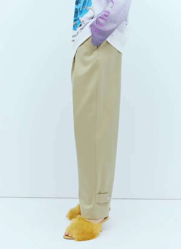 Burberry Cotton Twill Side Buckle Pants