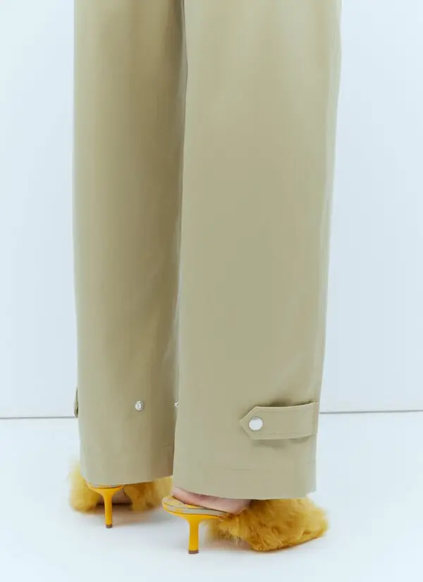 Burberry Cotton Twill Side Buckle Pants