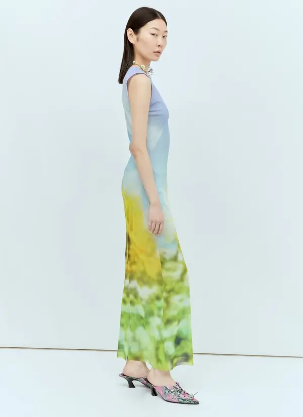Acne Studios Blurred Print Maxi Dress