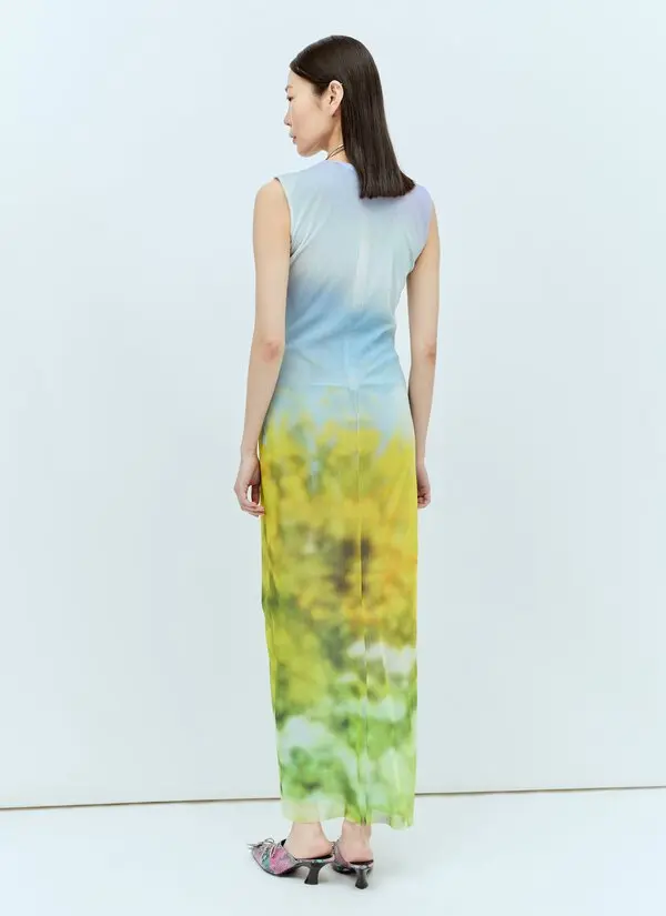 Acne Studios Blurred Print Maxi Dress