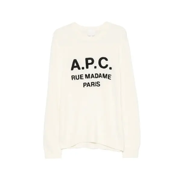 A.p.c. Virgin Wool Logo-embroidered Crew Neck Jumper