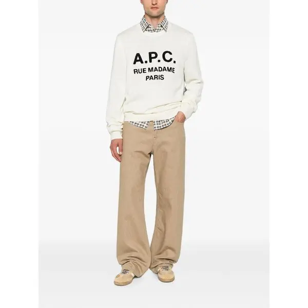 A.p.c. Virgin Wool Logo-embroidered Crew Neck Jumper